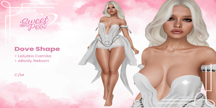 Second Life Marketplace - Sweet Pea. Dove Shape / Lelutka Camila Head / Reborn